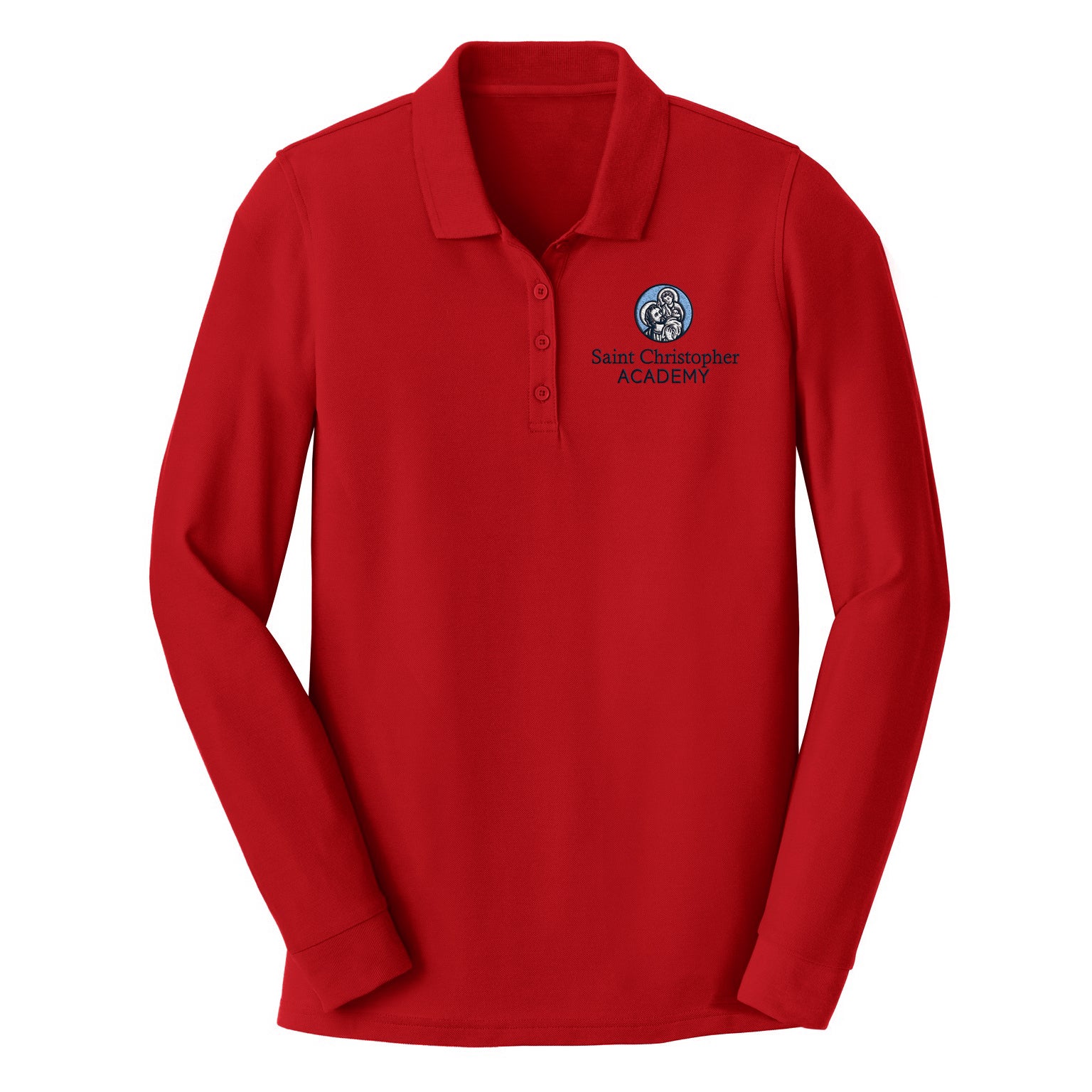 SCA Female Long Sleeve Polo - Red | Red Brick Clothing Co. School Uniforms