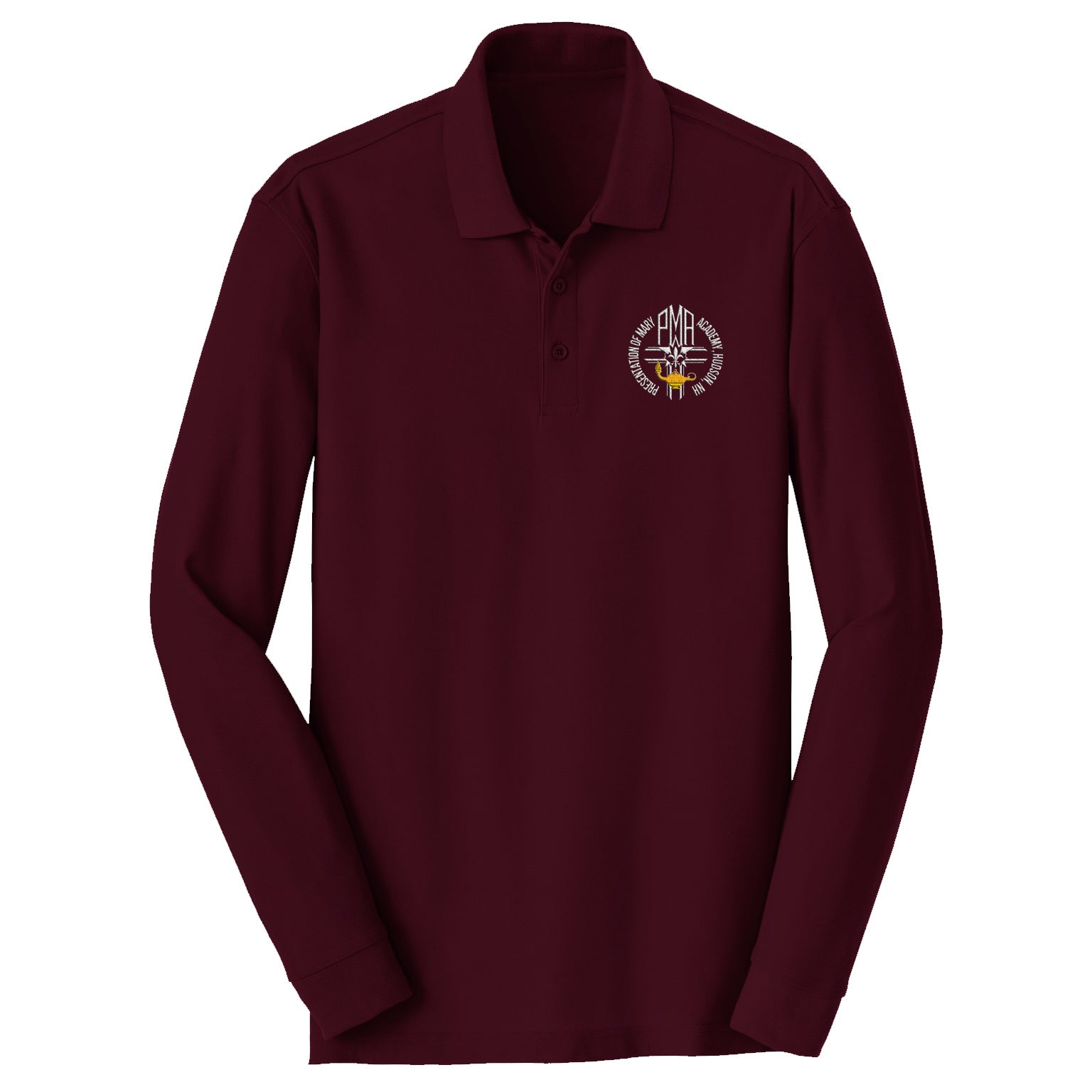 PMA Male Maroon Long-Sleeve Polo (All Grades) | Red Brick Clothing Co ...